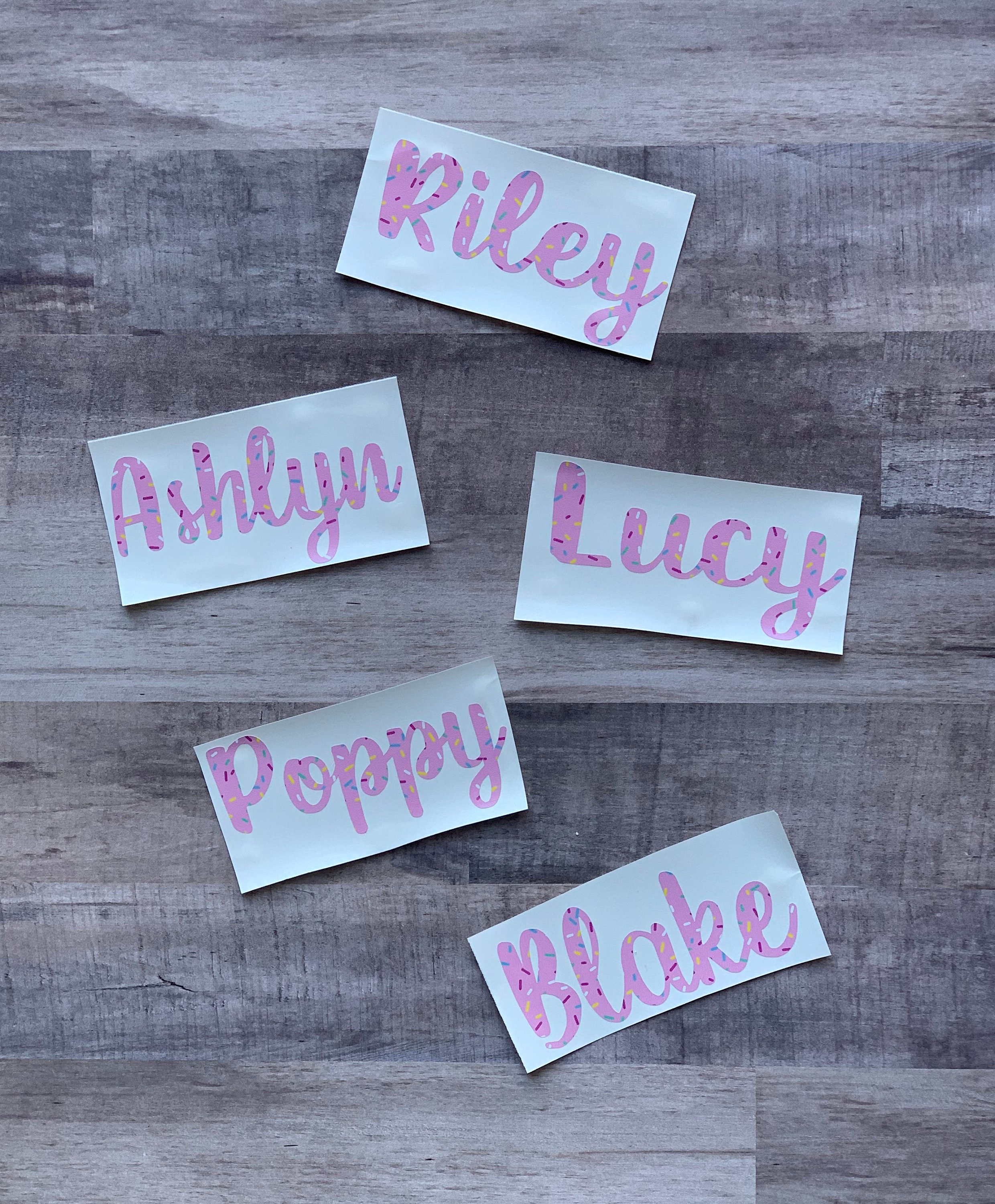 Sprinkles Name Decal Cute Kids Label Custom Name Decal - Etsy UK