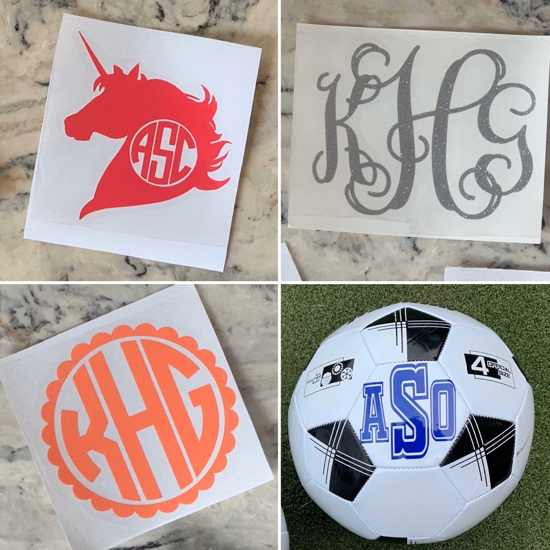 Vinyl Monogram Decals. Unicorn Monogram Decal. Fancy Monogram Decal ...