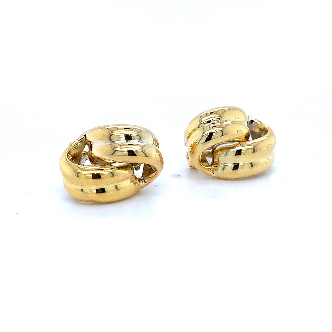 Roberto Coin 18k Yellow Gold Intertwined Clip-on Stud Earrings - Etsy