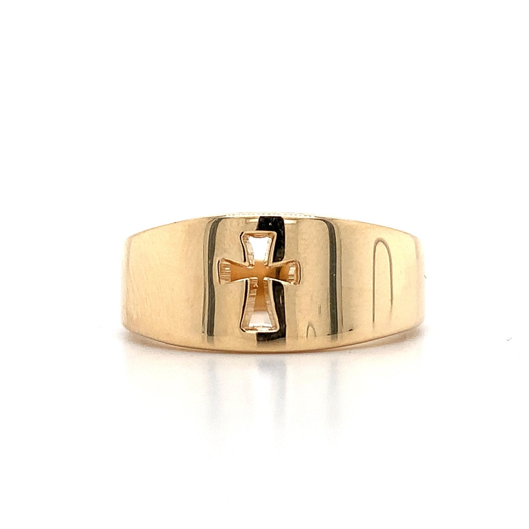 James Avery 14k Yellow Gold Cross Cutout Ring Size 7 - Etsy