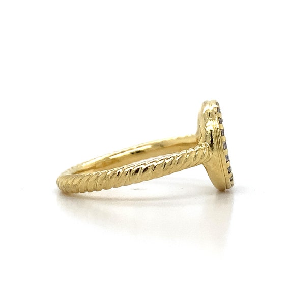 David Yurman 18k Yellow Gold Peace Sign Round White D… - Gem