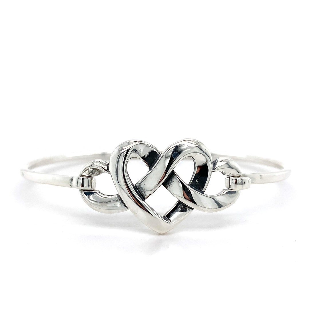 James Avery 925 Sterling Silver Knot Heart Hook-on Bangle Bracelet - Etsy