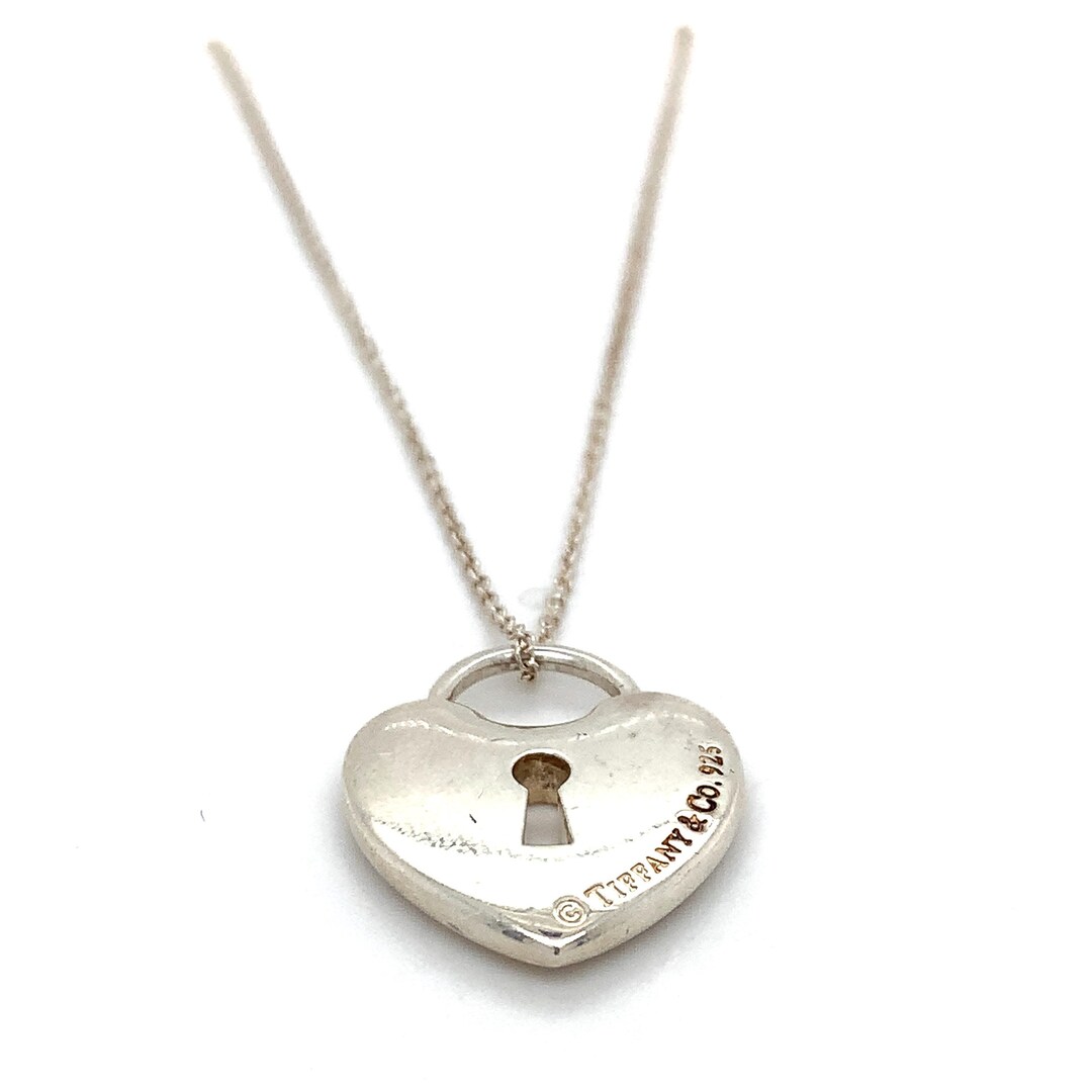 Tiffany Co. 925 Sterling Silver Heart Lock Charm 16 Pendant Necklace Etsy