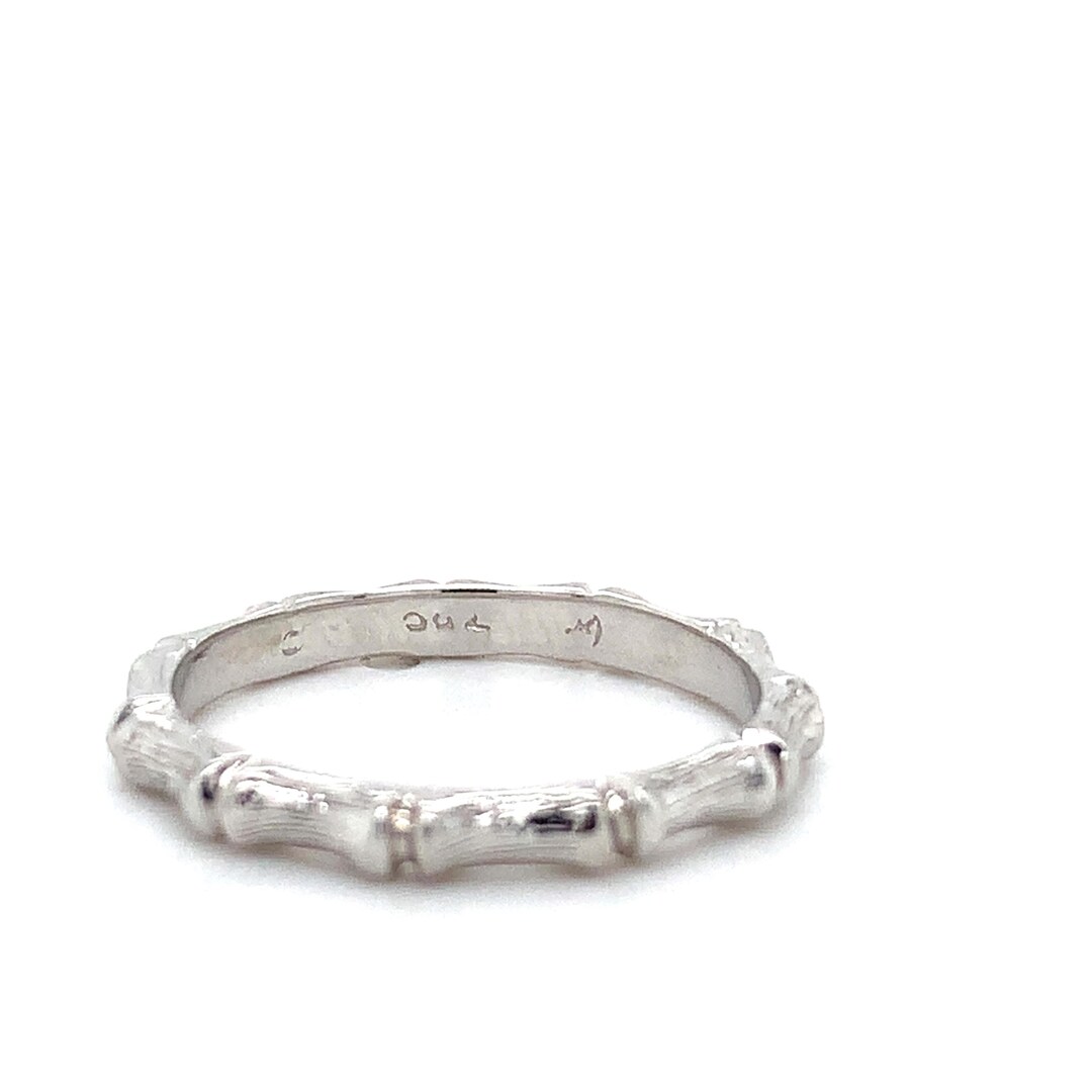 Hidalgo 18k White Gold Bamboo Stackable Eternity Band Ring Size 7 - Etsy