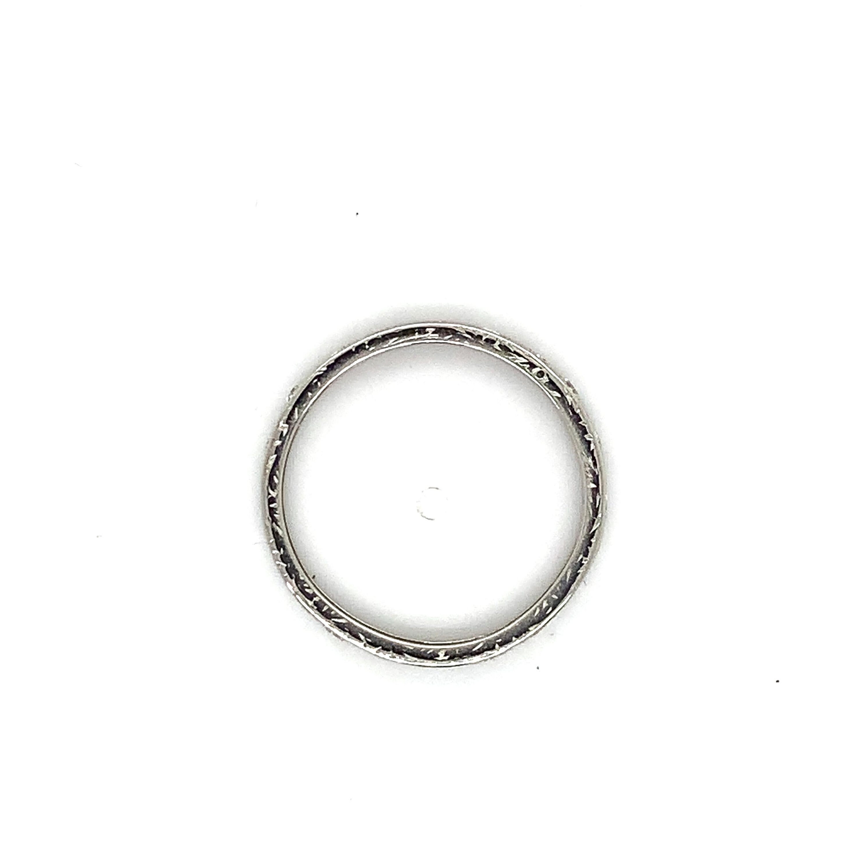 Antique Platinum Round Single Cut Diamond Eternity Band Ring Size 7.75 ...