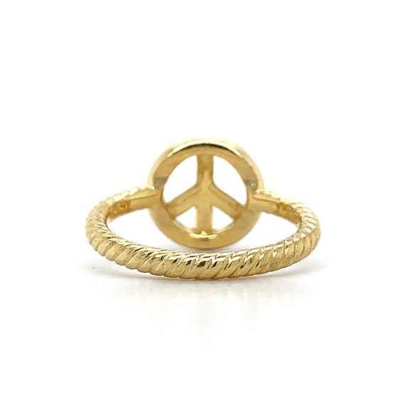 David Yurman 18k Yellow Gold Peace Sign Round White D… - Gem