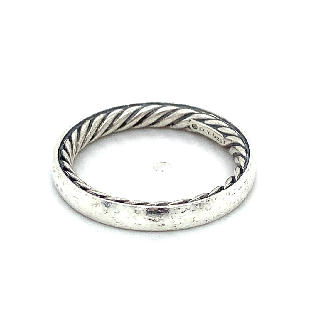 David Yurman Sterling Silver Inside Out Twisted Cable Band Ring Size 6. ...