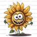 Angry Sunflower Character PNG Jpg | Halloween PNG Jpg | Flower Clipart ...
