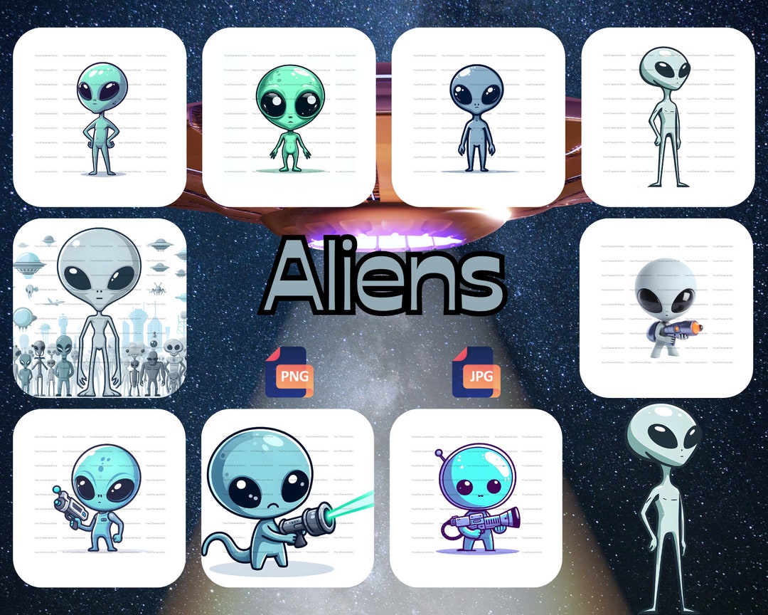 Aliens Character PNG Jpg | Ufo PNG Jpg | Alien Clipart | Extra ...
