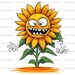 Angry Sunflower Character PNG Jpg Halloween PNG Jpg Flower Clipart ...