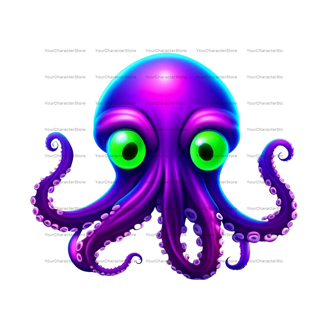 Mythical Deep Sea Creatures Cartoon Character PNG Jpg - Etsy
