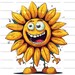Angry Sunflower Character PNG Jpg | Halloween PNG Jpg | Flower Clipart ...
