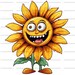 Angry Sunflower Character PNG Jpg | Halloween PNG Jpg | Flower Clipart ...
