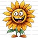 Angry Sunflower Character PNG Jpg | Halloween PNG Jpg | Flower Clipart ...