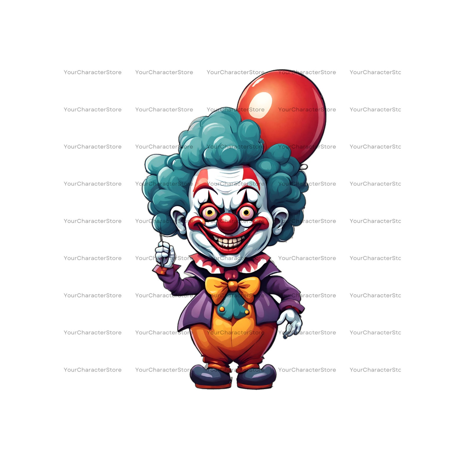Creepy Clowns Character PNG Jpg Halloween PNG Jpg Clowns - Etsy