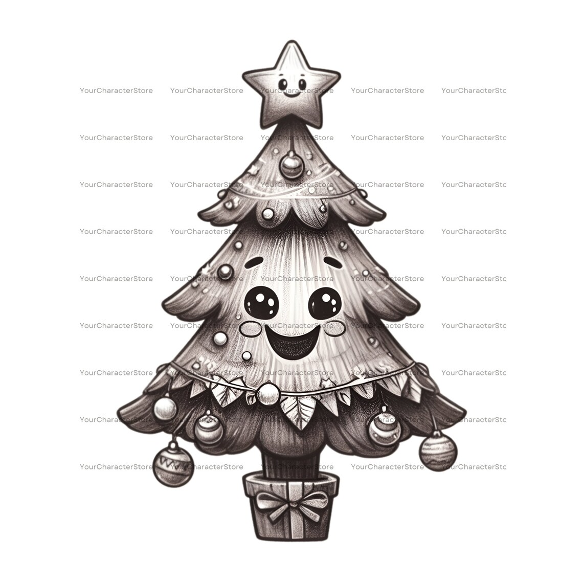 Christmas Pencil Sketch Characters PNG Jpg Xmas PNG Jpg Santa Sketch ...