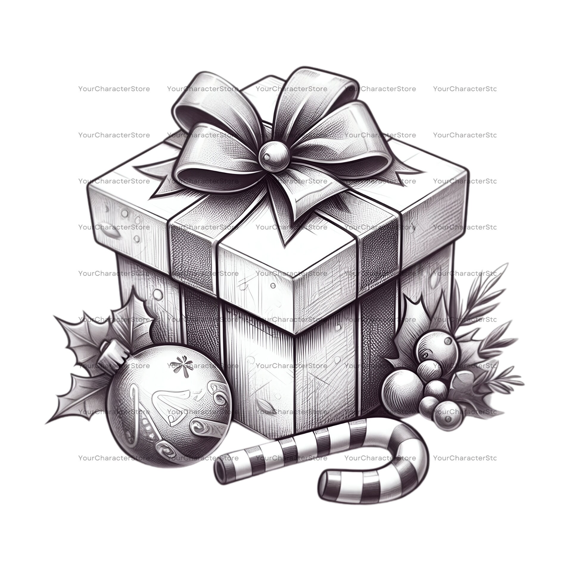 Christmas Pencil Sketch Characters PNG Jpg Xmas PNG Jpg Santa Sketch ...