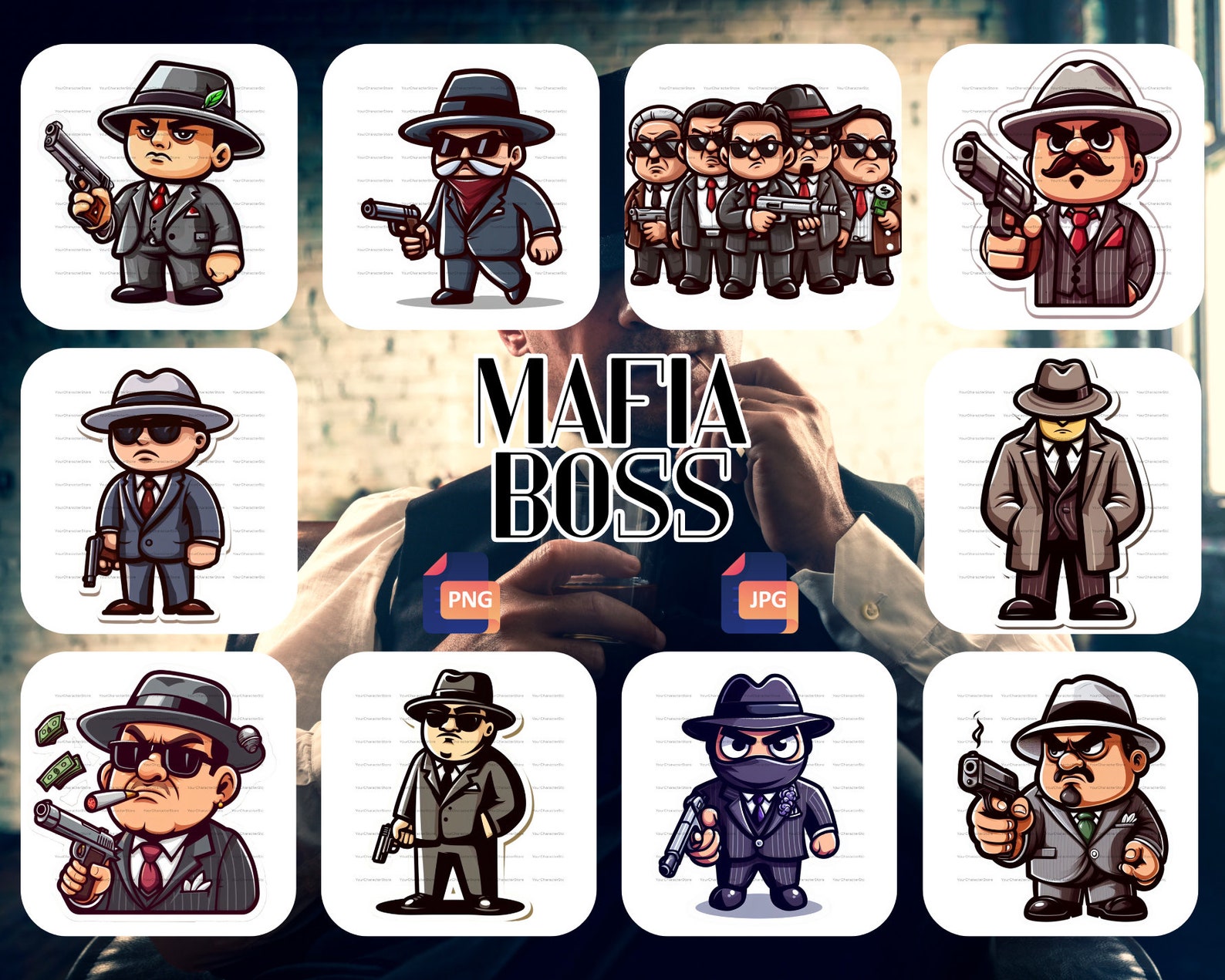 Mafia Mob Boss Character PNG Jpg Mafia PNG Jpg Gangster Clipart Mafia ...