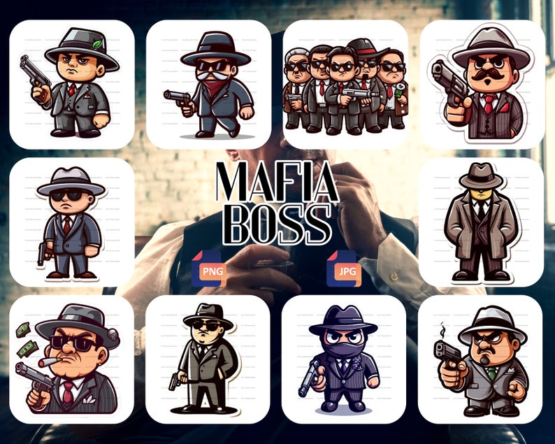 Mafia Mob Boss Character PNG Jpg | Mafia PNG Jpg | Gangster Clipart ...