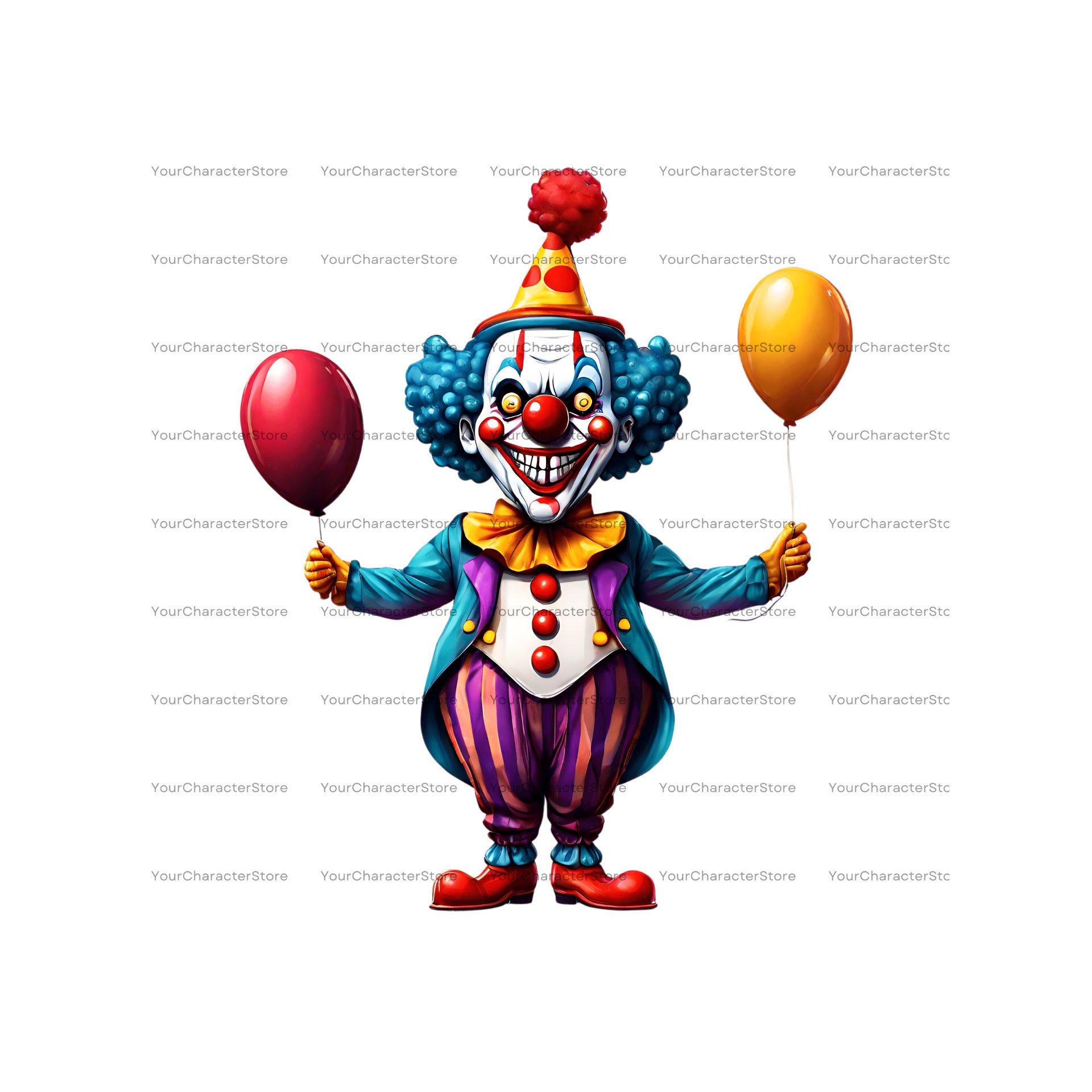 Creepy Clowns Character PNG Jpg Halloween PNG Jpg Clowns Clipart Circus ...