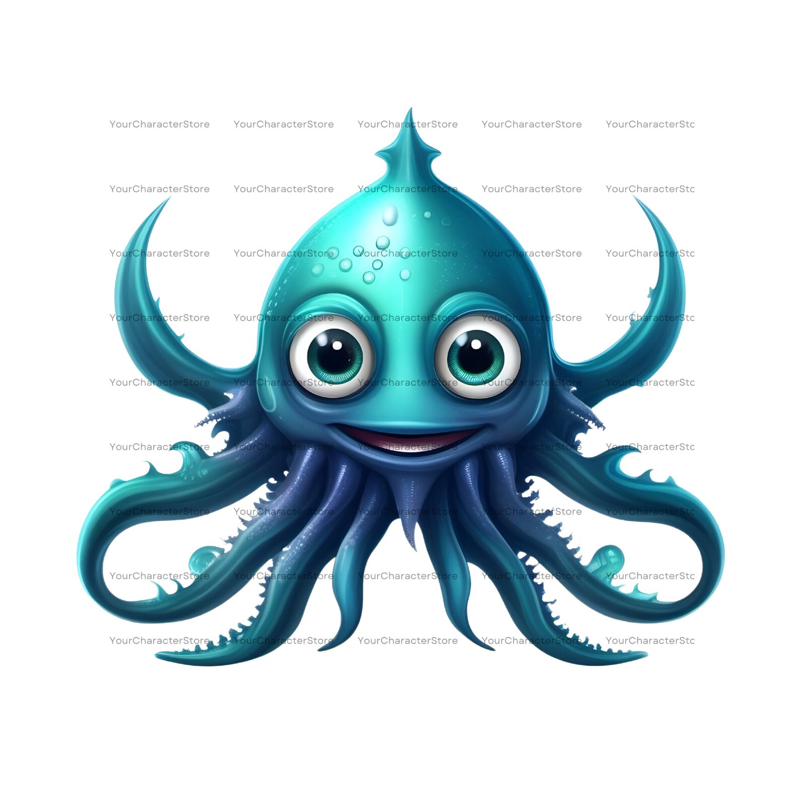Mythical Deep Sea Creatures Cartoon Character PNG Jpg - Etsy
