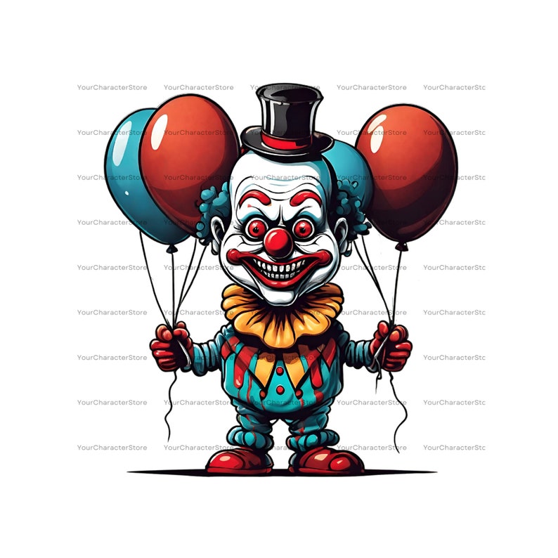 Creepy Clowns Character PNG Jpg Halloween PNG Jpg Clowns - Etsy
