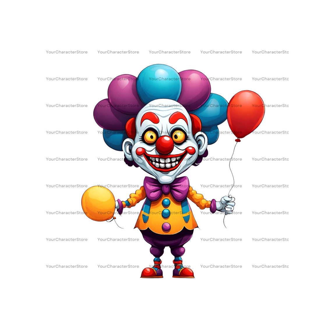 Creepy Clowns Character PNG Jpg Halloween PNG Jpg Clowns - Etsy