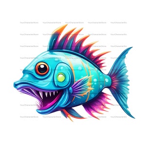 Mythical Deep Sea Creatures Cartoon Character PNG Jpg - Etsy