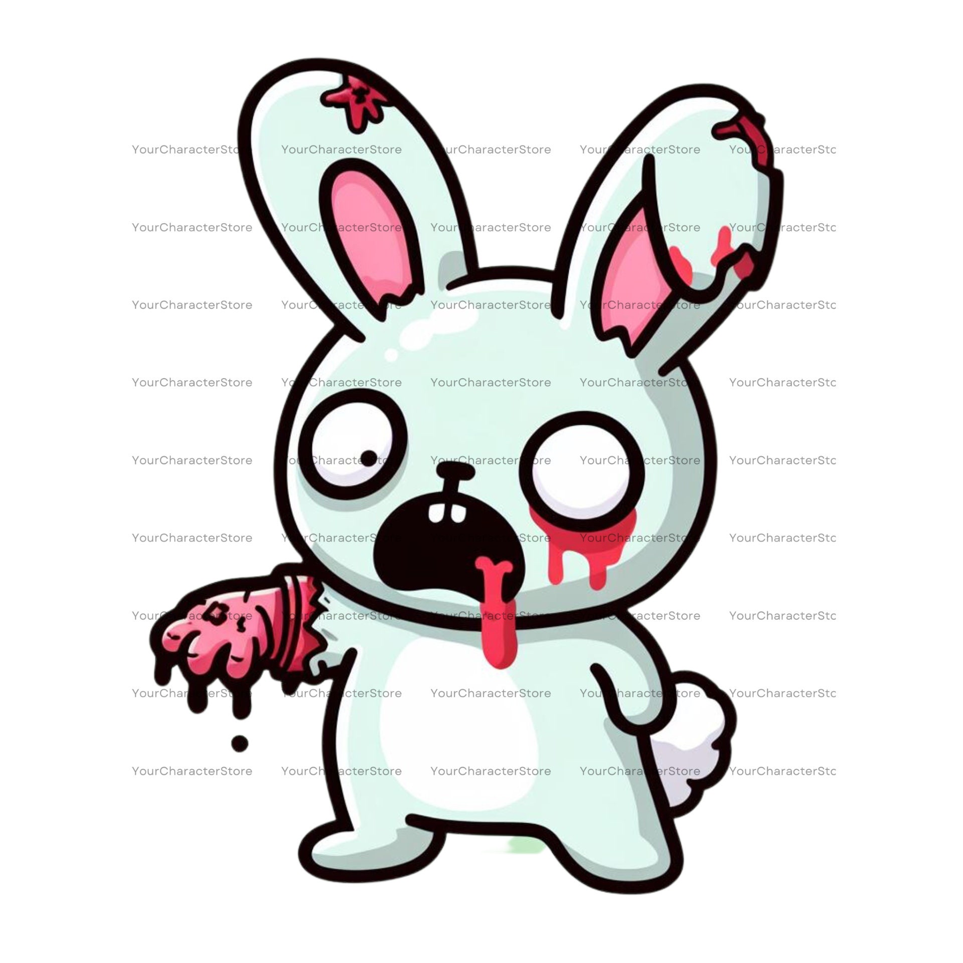 Zombie Bunny Rabbit Character PNG Jpg Halloween PNG Jpg - Etsy