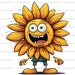 Angry Sunflower Character PNG Jpg | Halloween PNG Jpg | Flower Clipart ...