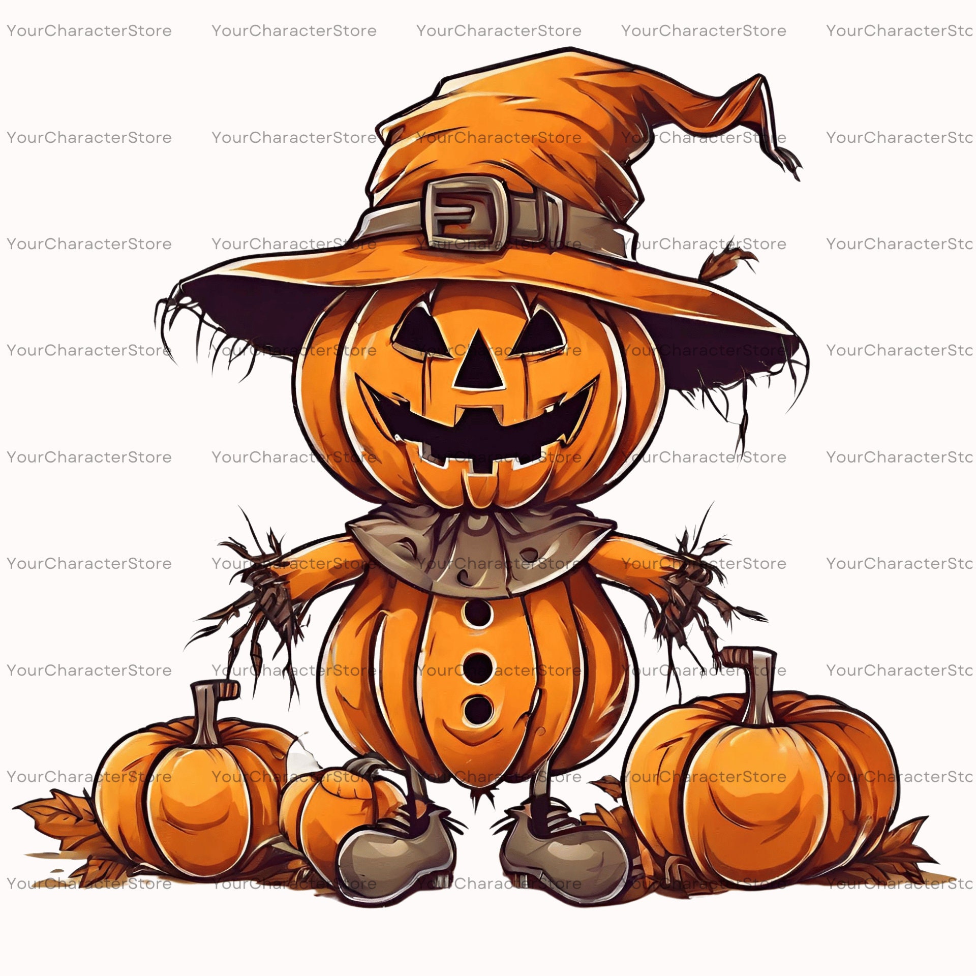 Pumpkin Scarecrow Character PNG Jpg Halloween PNG Jpg Pumpkin Clipart ...