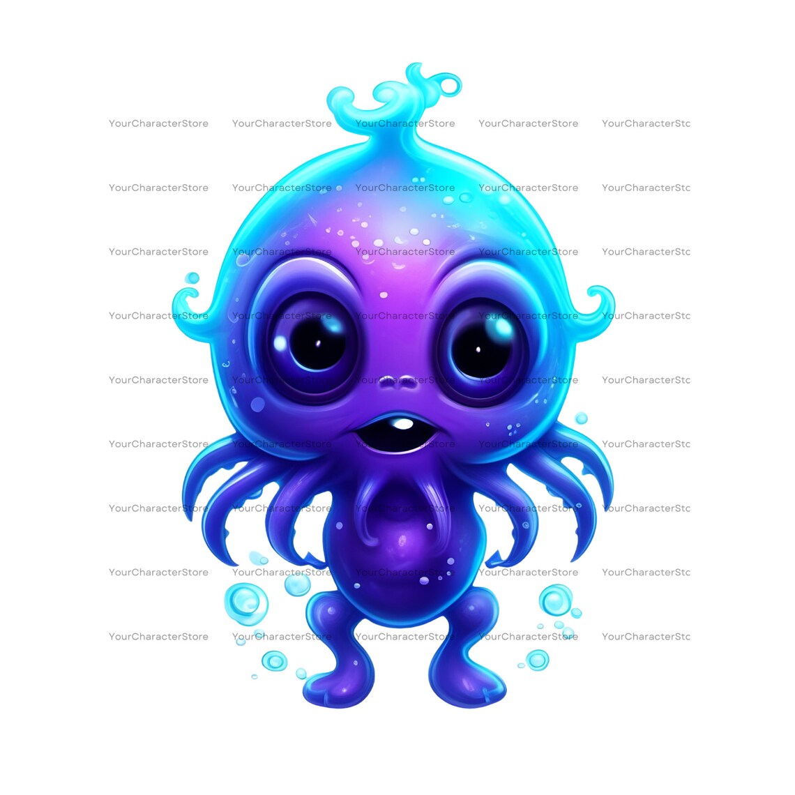 Mythical Deep Sea Creatures Cartoon Character PNG Jpg - Etsy