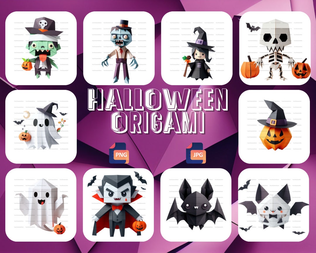 Halloween Origami Character PNG Jpg Halloween PNG Jpg Origami Clipart ...