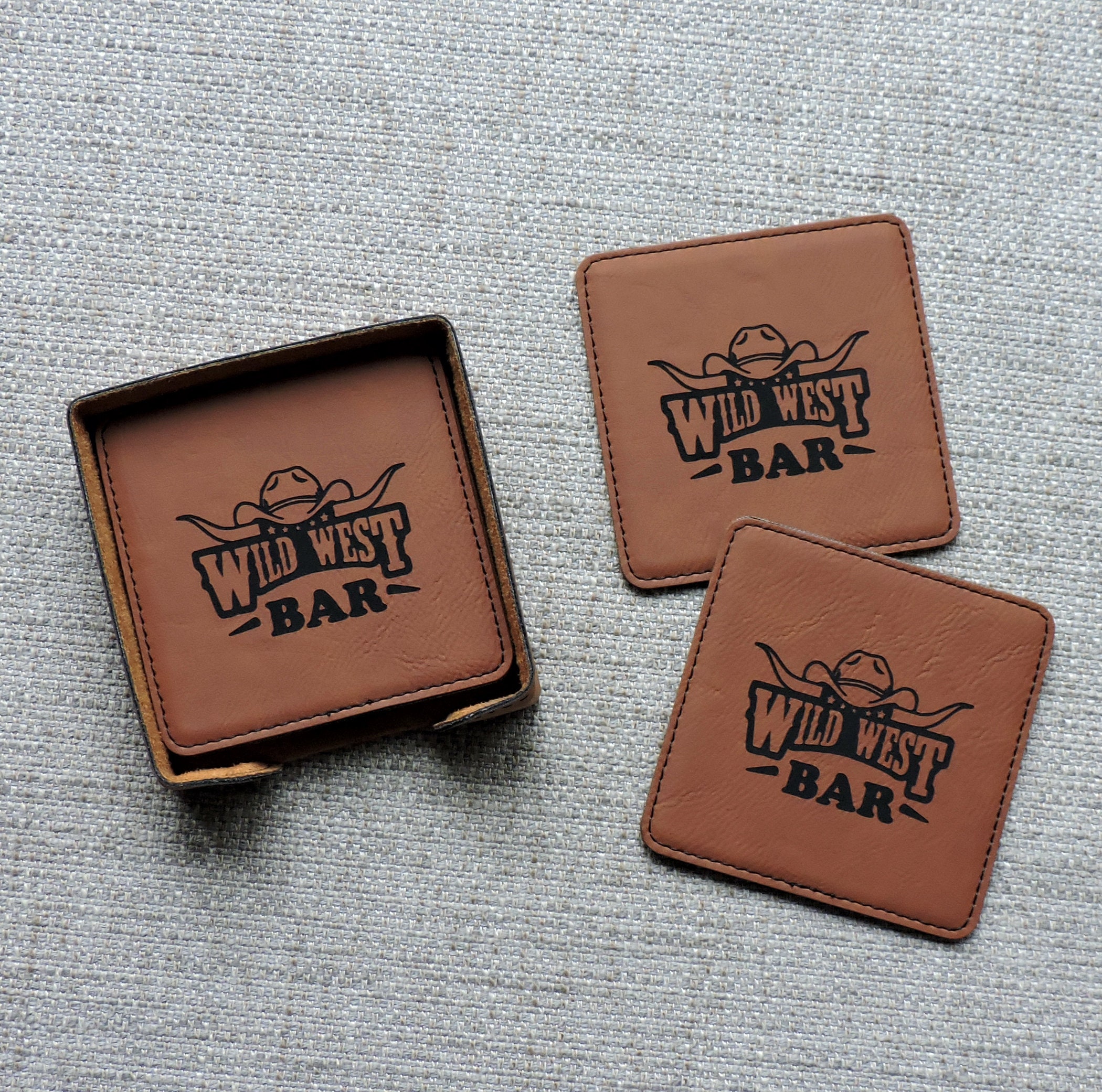 Logo Coasters With Logo Custom Business Logo Drink Coasters | Etsy