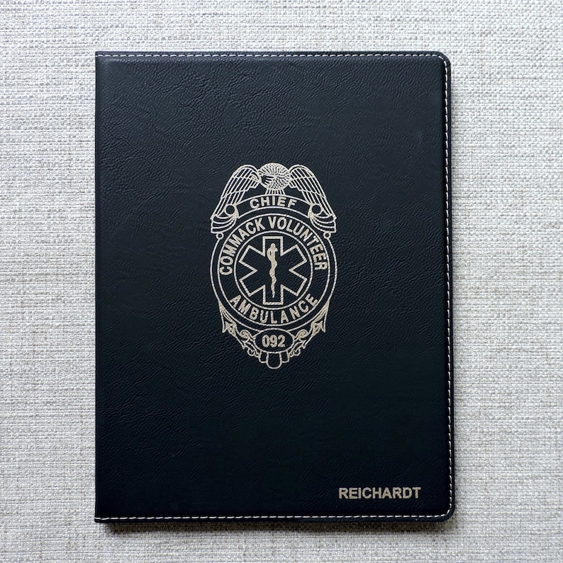 Firefighter EMS Folio Padfolio Portfolio Logo Gifts | Personalized ...