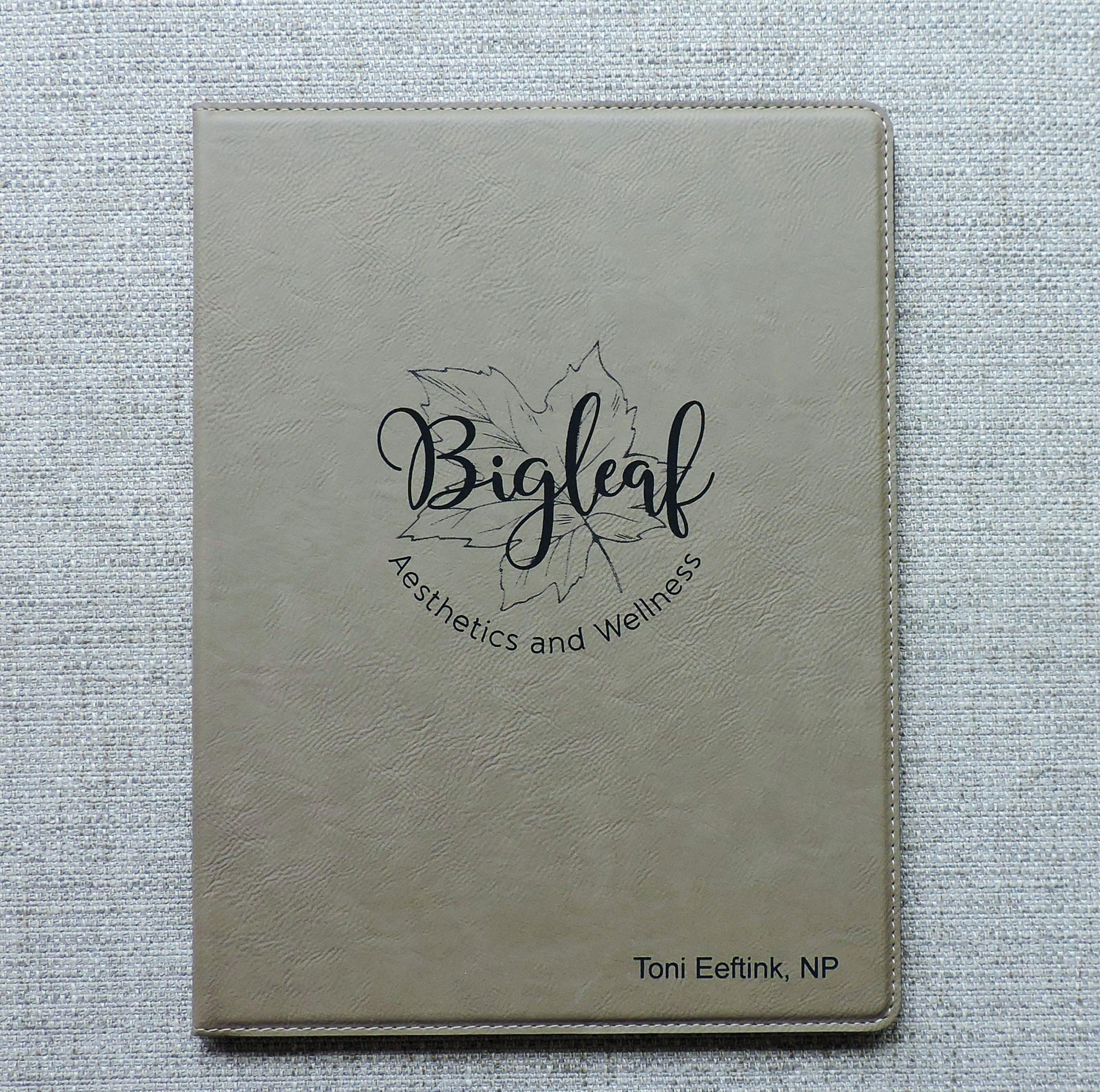 Personalized Beige Portfolio With Logo or Name and Notepad - Etsy