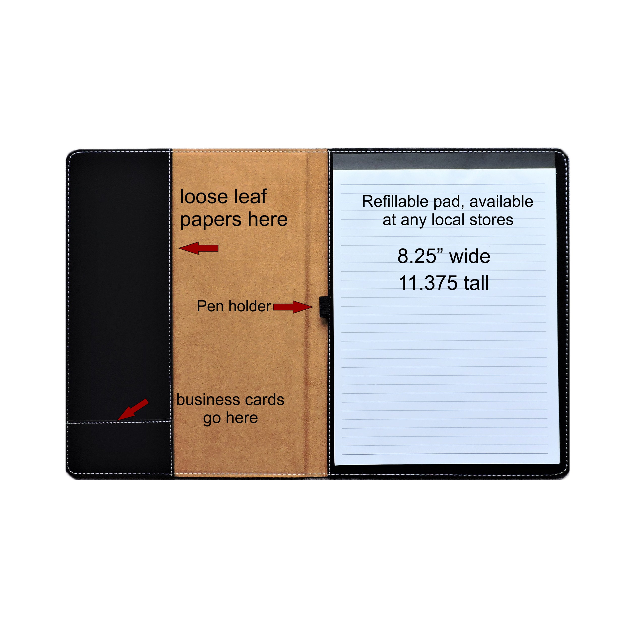 Personalized Beige Portfolio With Logo or Name and Notepad - Etsy