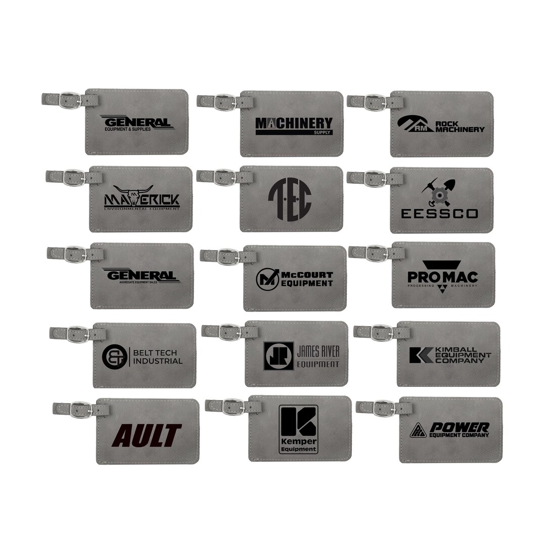 Gray Luggage Tags With Business Logo Embossed-engraved Bag Tags ...