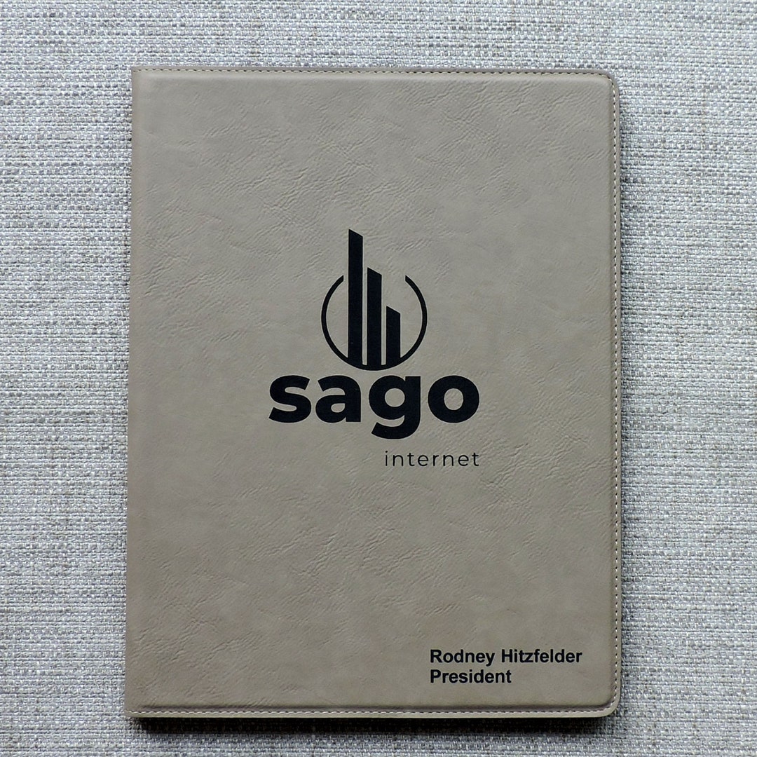 Personalized Beige Portfolio With Logo or Name and Notepad, Customized ...