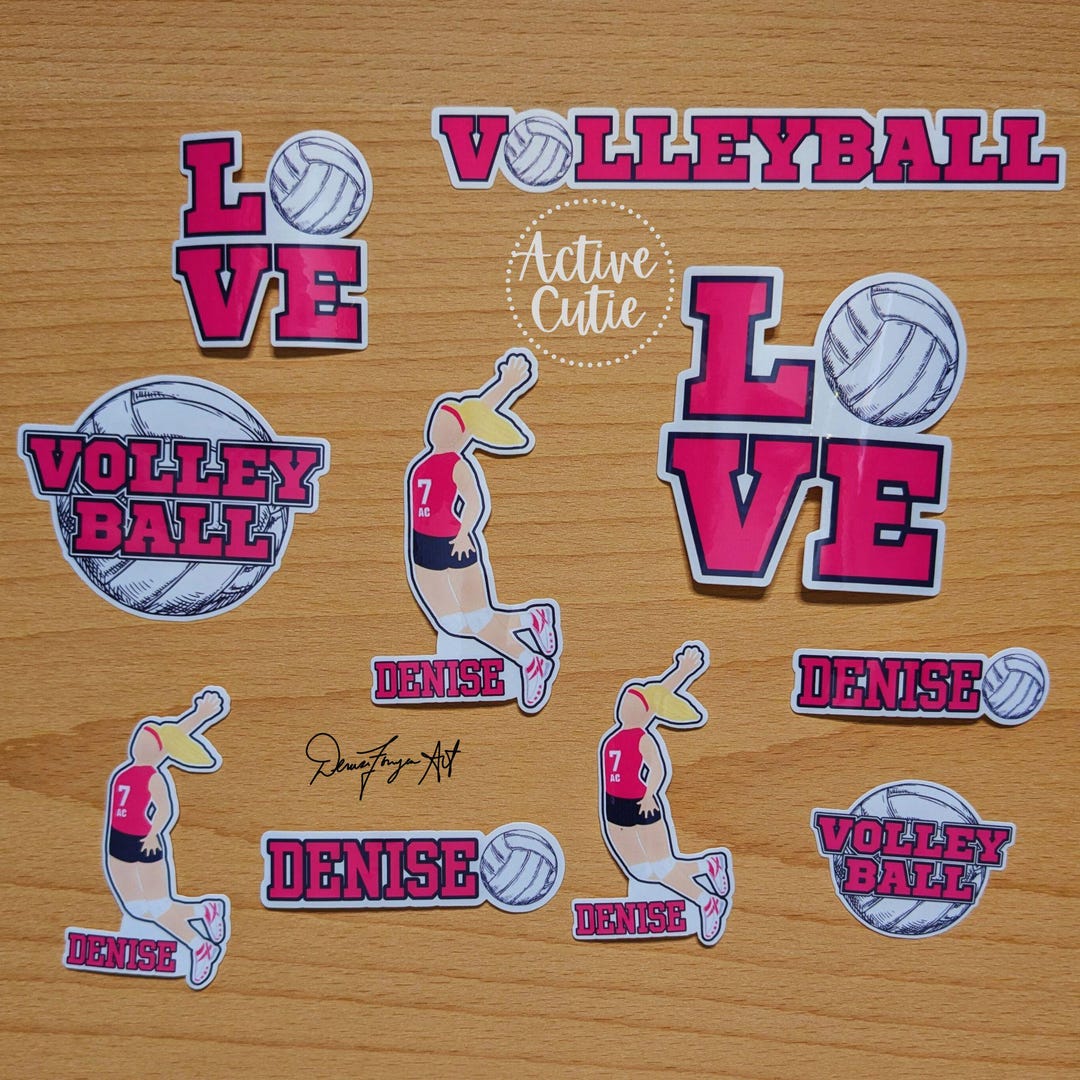 Personalized Volleyball Sticker: Waterproof Vinyl Decal, Custom Jersey ...