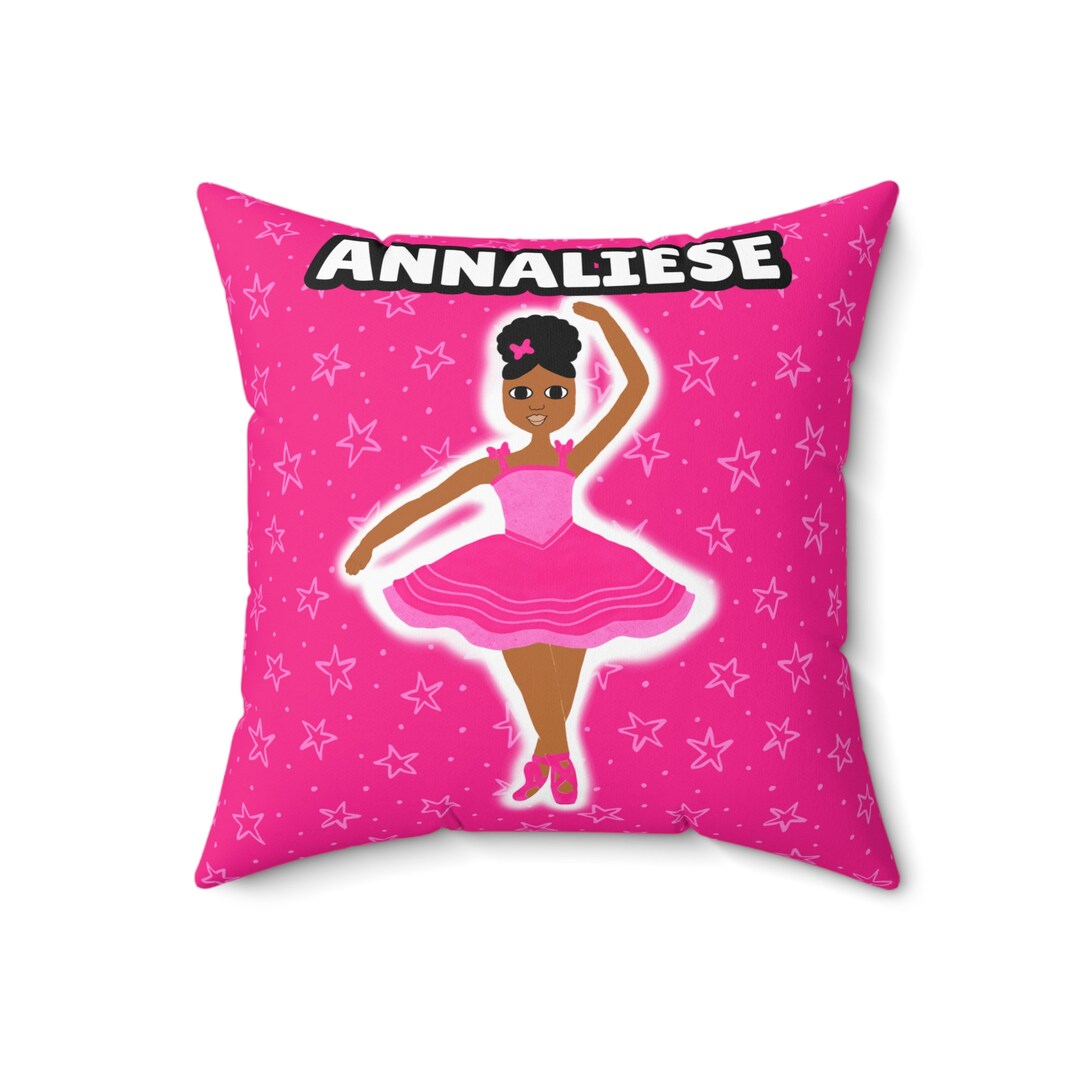 Dancer Ballerina Pillow, Black Dancer Ballet Pillow, Personalized ...