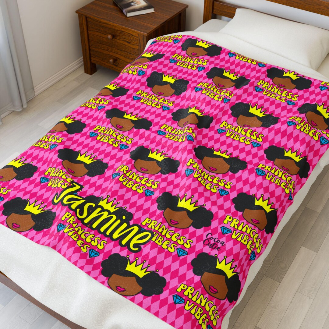 Personalized Princess Vibes Afro Puffs Blanket, Cocoa Cutie - Etsy