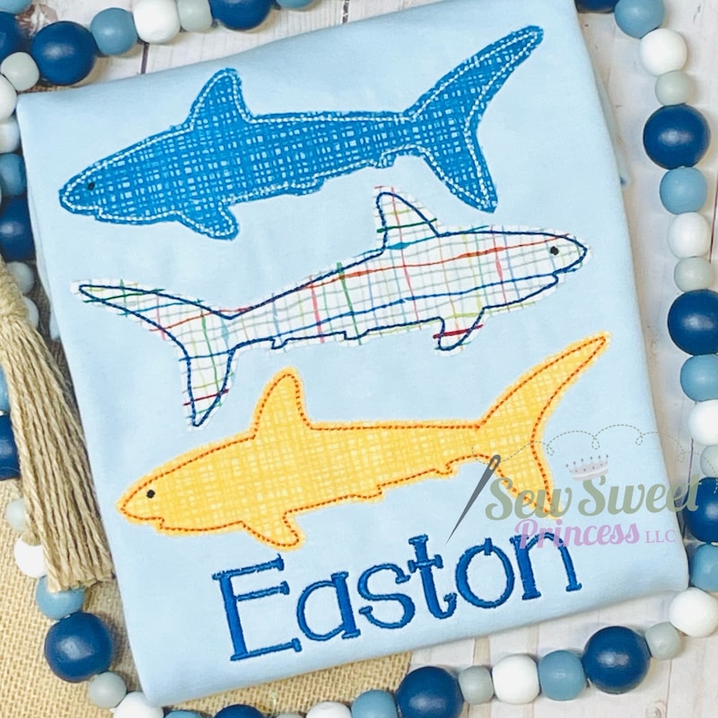 Shark Applique - Etsy
