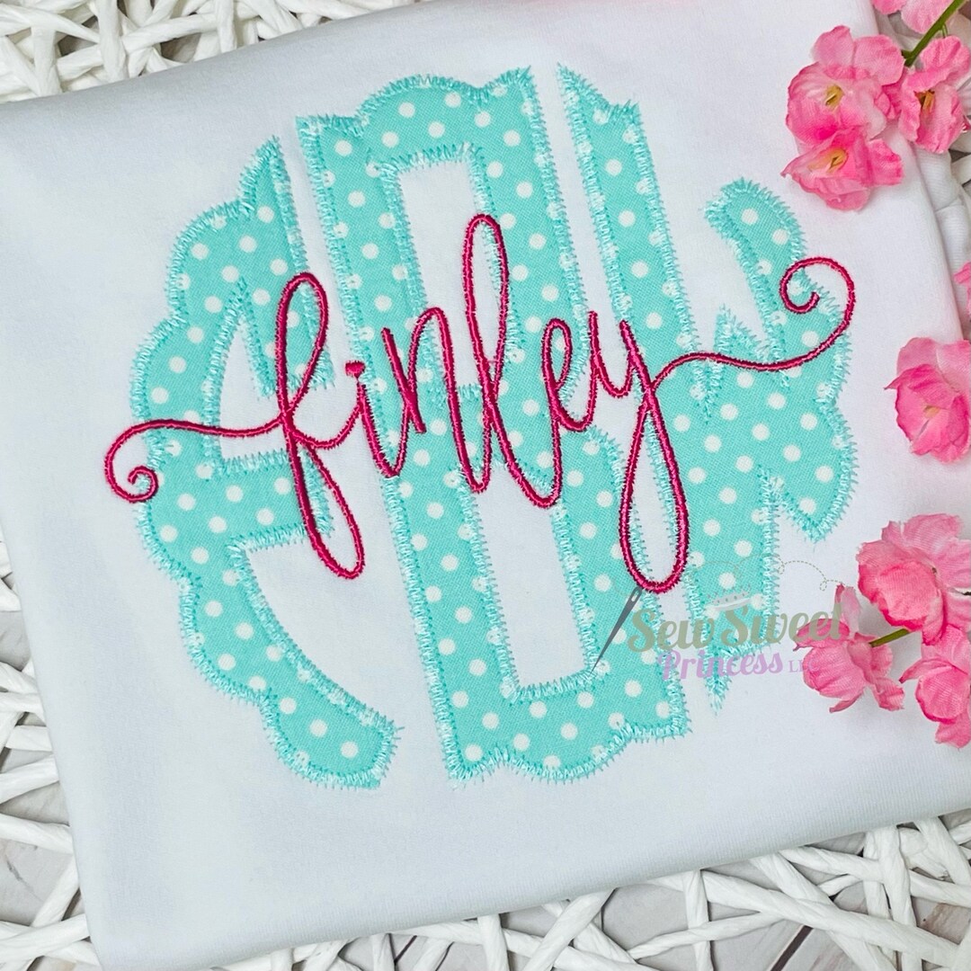 Girls MONOGRAM Custom Boutique Applique Shirt - Personalized - Pretty ...