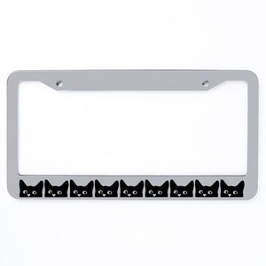 Cat License Plate Custom Plate Frame Cute Peeking Cats - Etsy