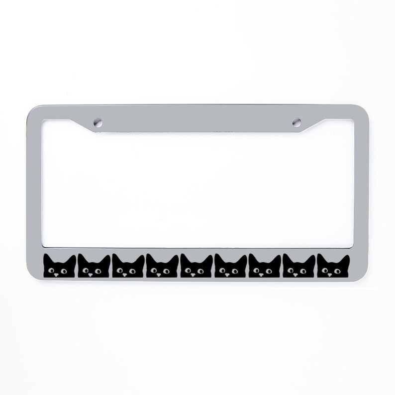 Cat License Plate Custom Plate Frame Cute Peeking Cats - Etsy