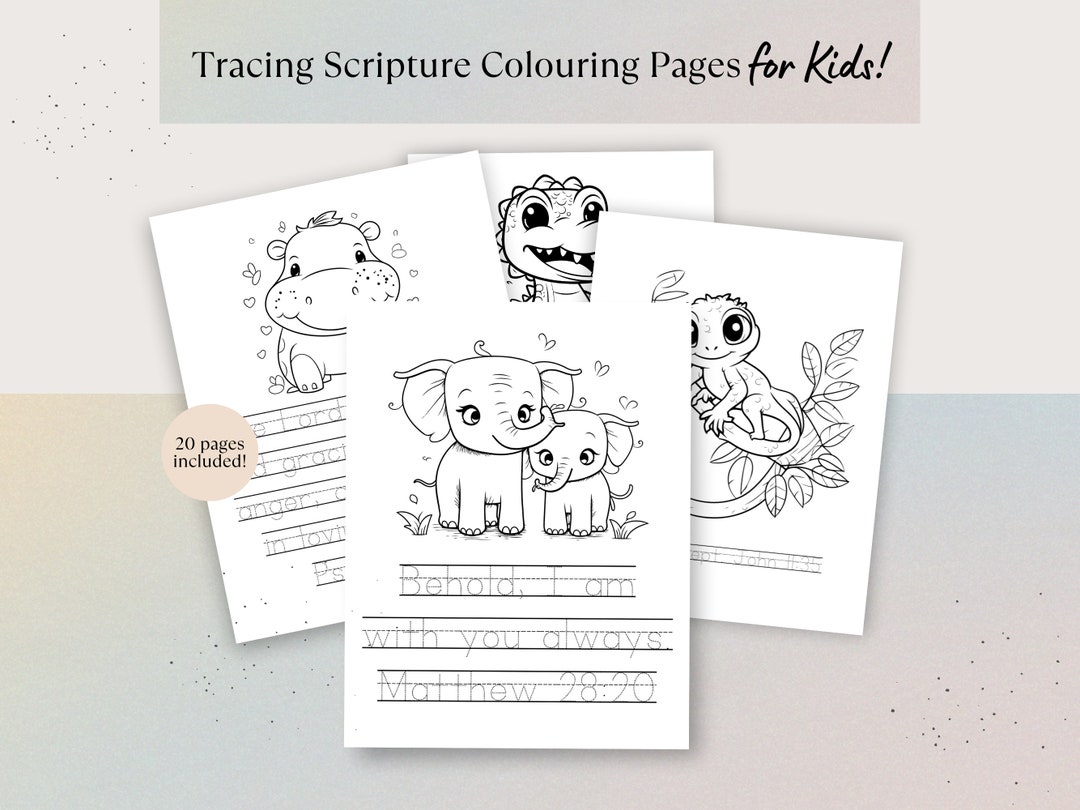 Bible Verse Tracing & Coloring Worksheets, Scripture, Printable Kids ...