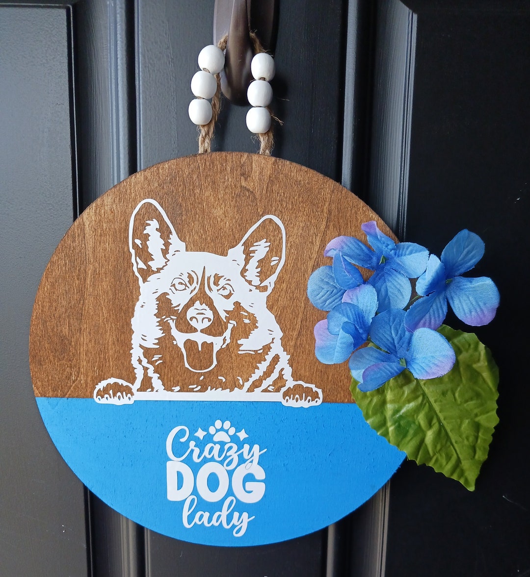 Corgi Door Sign, Corgi Sign, Funny Dog Sign, Crazy Dog Lady Sign, Corgi ...