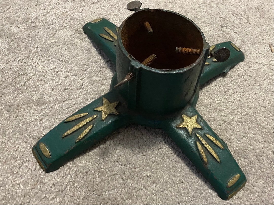 Vintage Cast Iron Tree Stand Small 11 Inches in Diameter and Hole is 3 ...