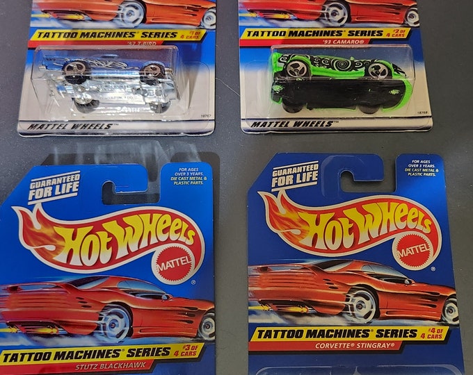 1997 Hot Wheels Tattoo Machines Series Cars 1-4 . Unopened New - Etsy